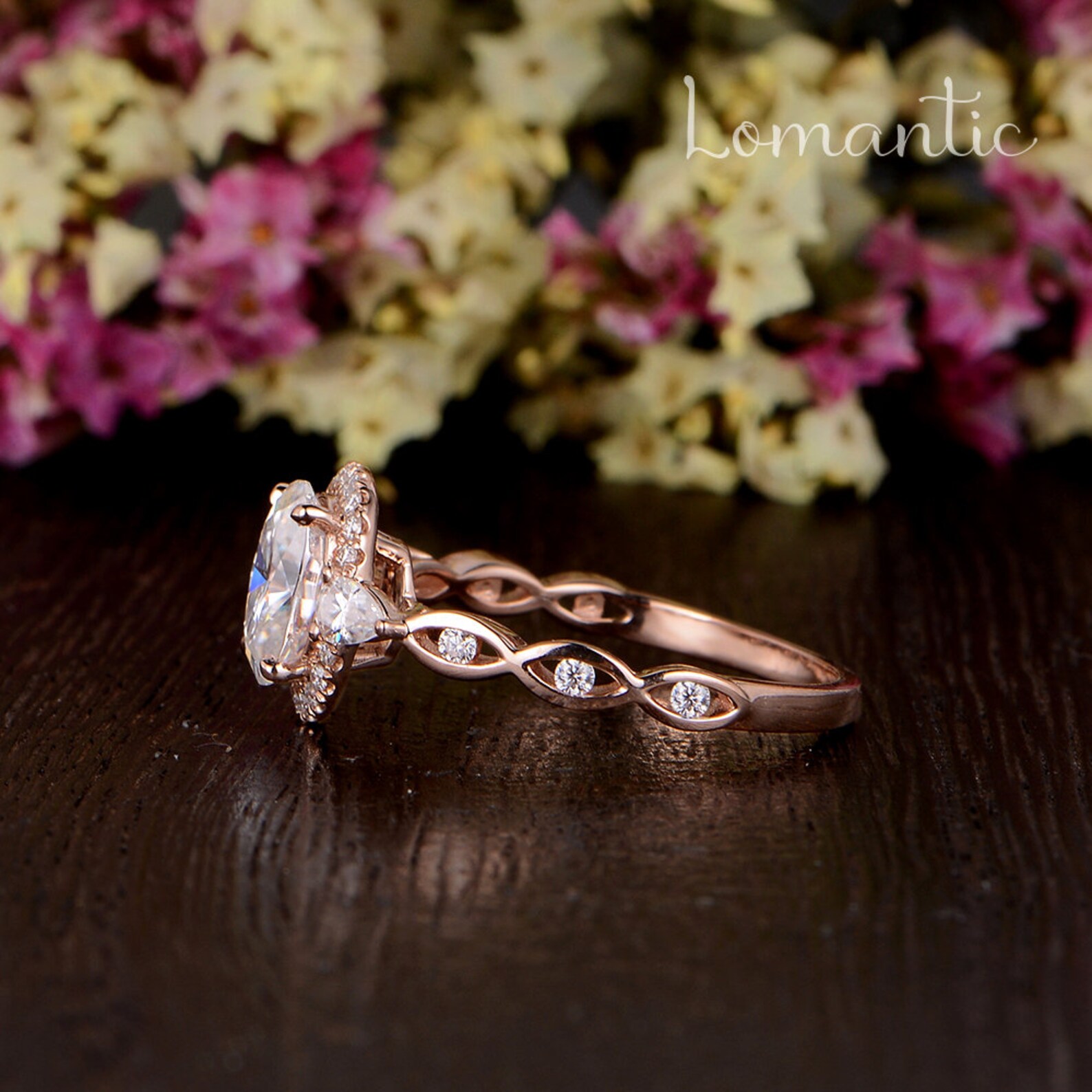 Infinity Engagement Ring Unique Colorless Moissanite - Etsy