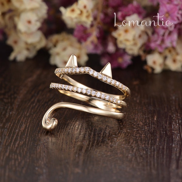 Cat Wedding Ring - Etsy