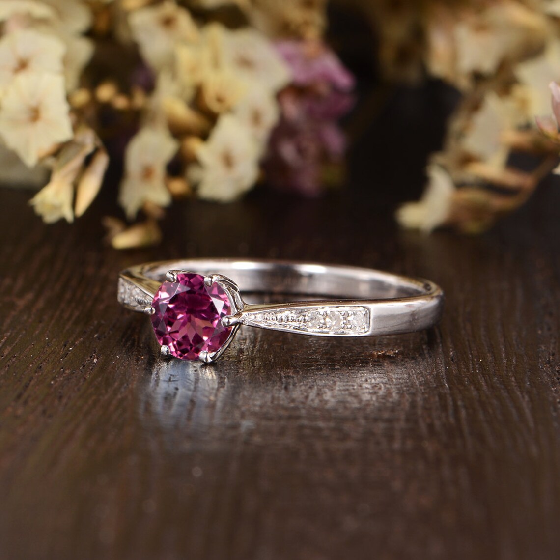 Pink Tourmaline Ring Tourmaline Engagement Ring Classic - Etsy