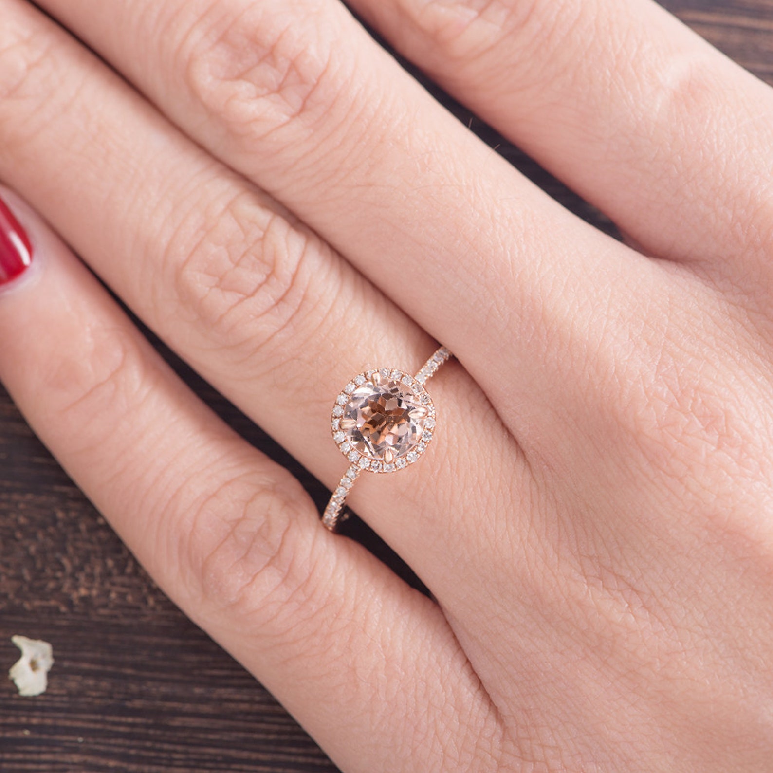 Peachy Morganite Engagement Rose Gold Ring Antique Antique - Etsy