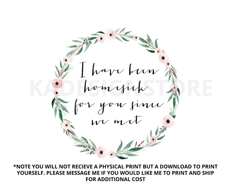 Avett Brothers Floral Quote - Nursery Print - 8x10 Horizontal Digital ...