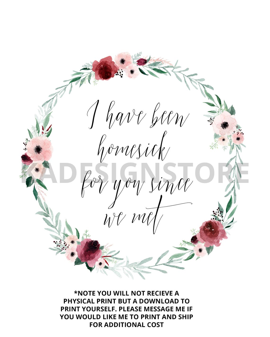 Avett Brothers Floral Quote - Nursery Print - 8x10 Digital Download - Etsy