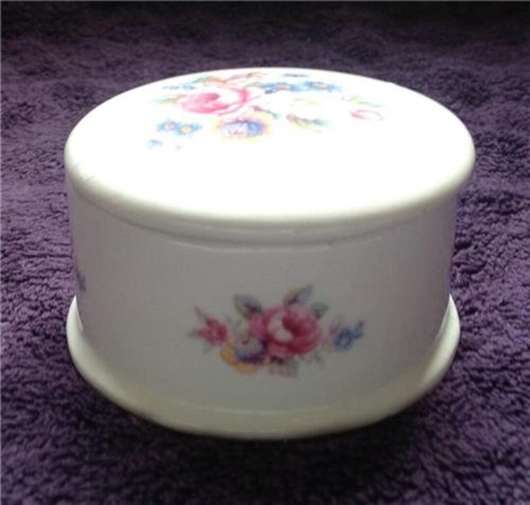 Pretty Ellison Pottery Wirral Pink Floral Trinket / Ring Lidded Ceramic ...