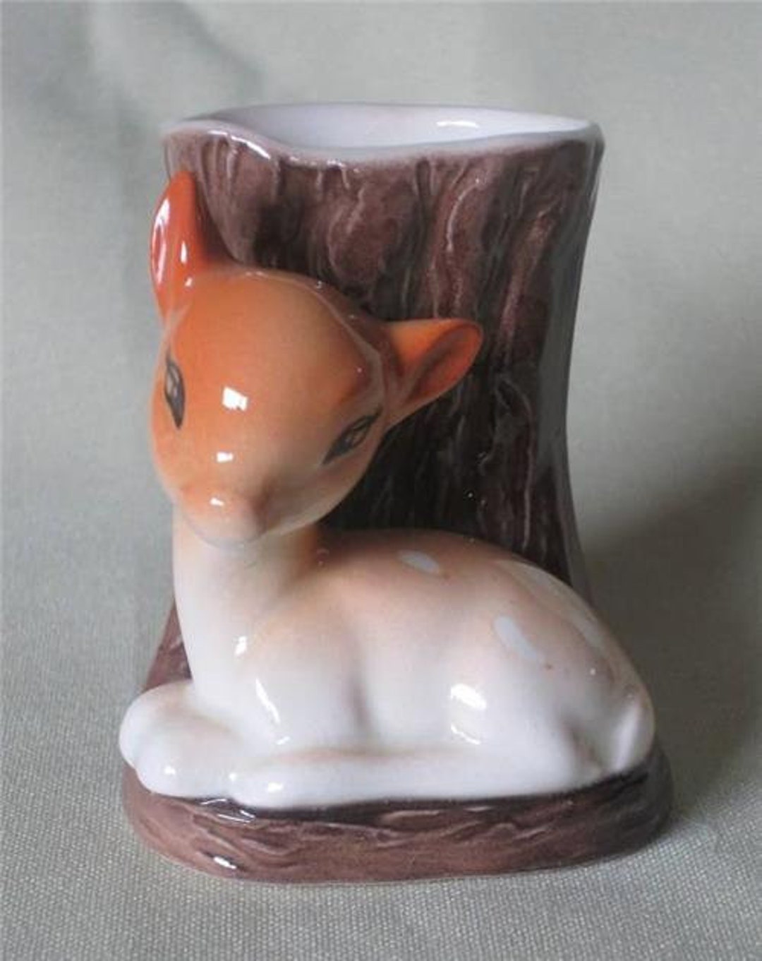 Vintage Hornsea, England Ceramic Fauna Royal Miniature Vase Deer / Fawn ...