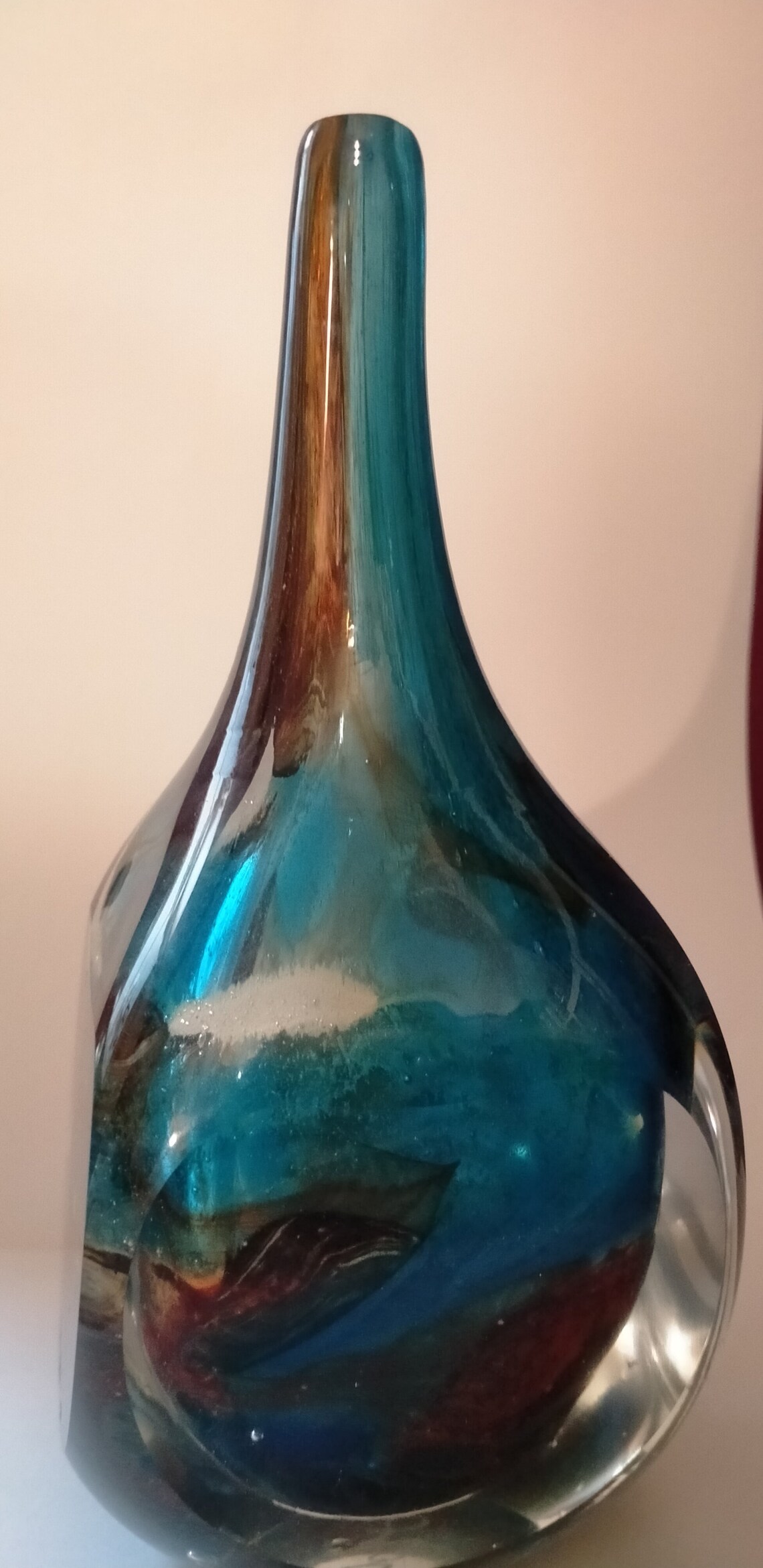 Wonderful MDINA Maltese malta Art Cased Glass Vase Square Cut Bottle ...