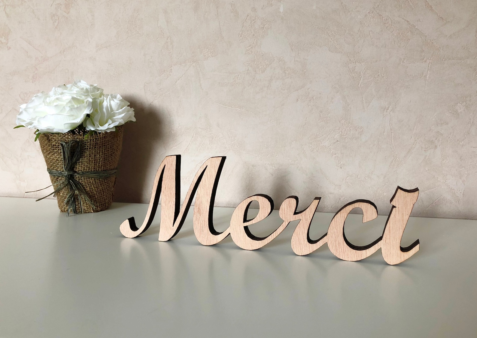 Mot en bois Merci pour mariage, anniversaire ou bapteme - décoration de ...