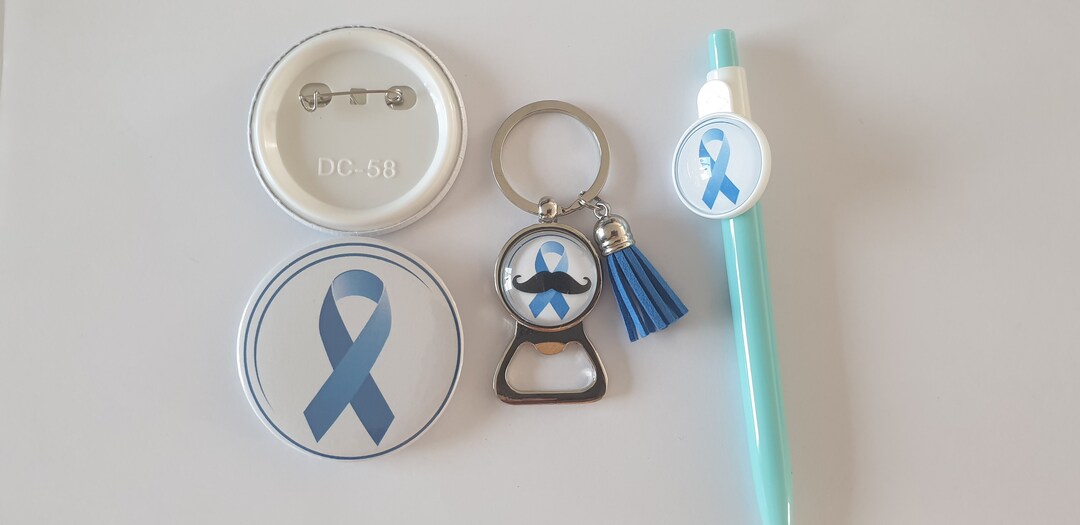 Movember Badge, Blue Ribbon, Fight Against Cancer - Etsy