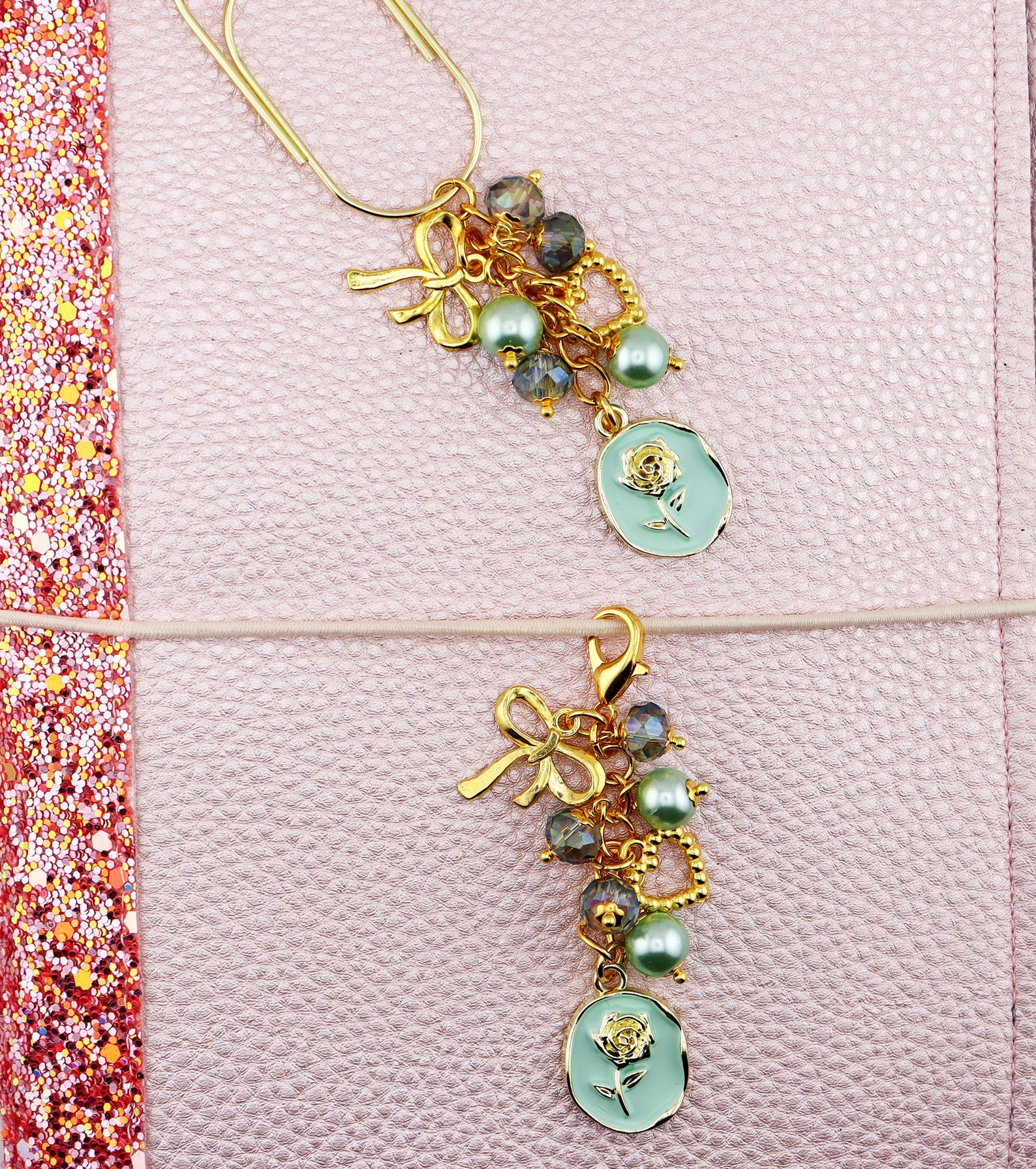 Rose Planner Charm/ Green Rose Planner Charm/ Travelers Notebook Charms ...