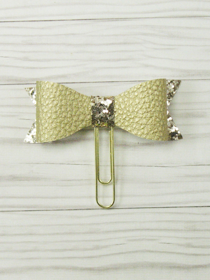 Bow Planner Paper Clips Faux Leather Bow Planner Clip - Etsy