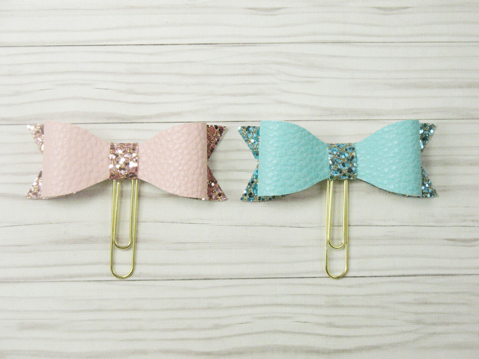 Bow Planner Paper Clips Faux Leather Bow Planner Clip - Etsy