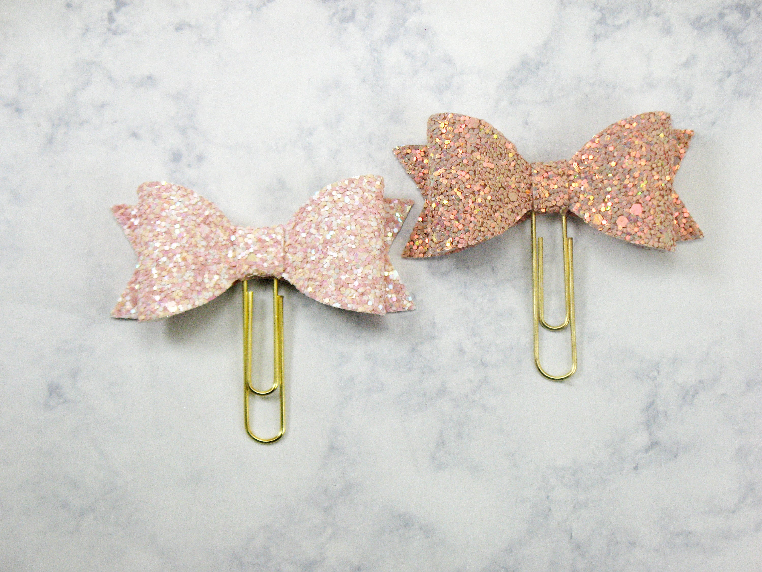 Bow Planner Paper Clip Set of Two Glitter Bow Planner Clip | Etsy