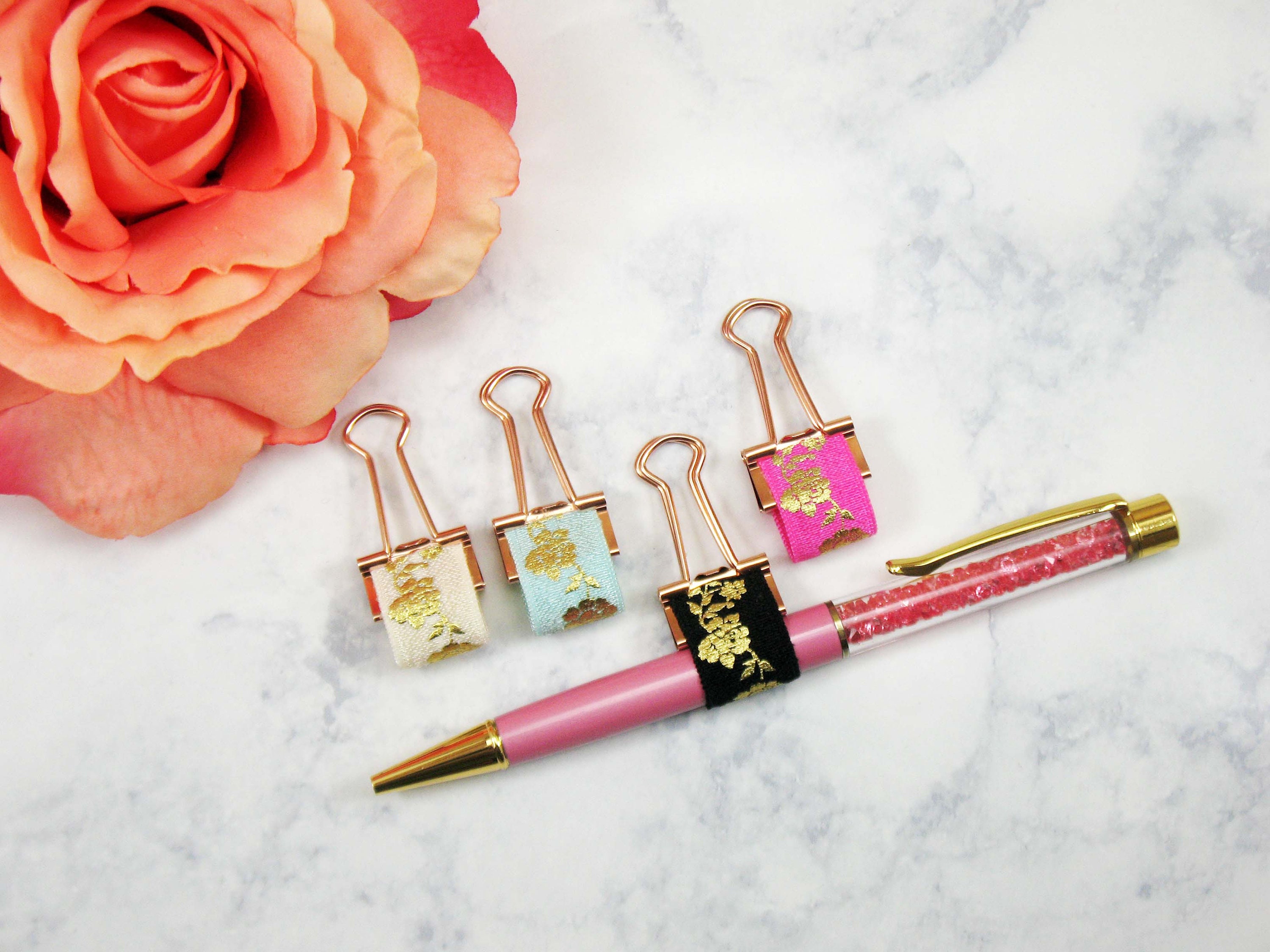 Rose Gold Foil Pen Loops/ Planner Accessories/ Travelers - Etsy