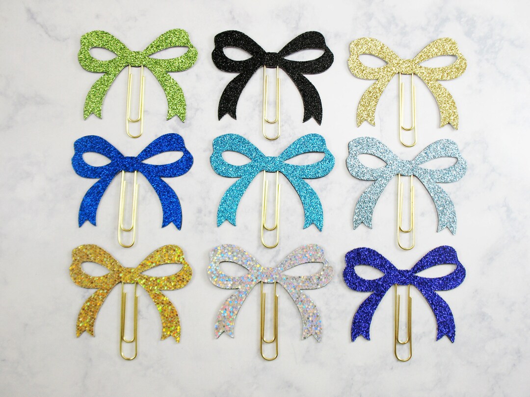 Glitter Bow Planner Clips, Bow Paper Clips, Planner Clips, Bow ...