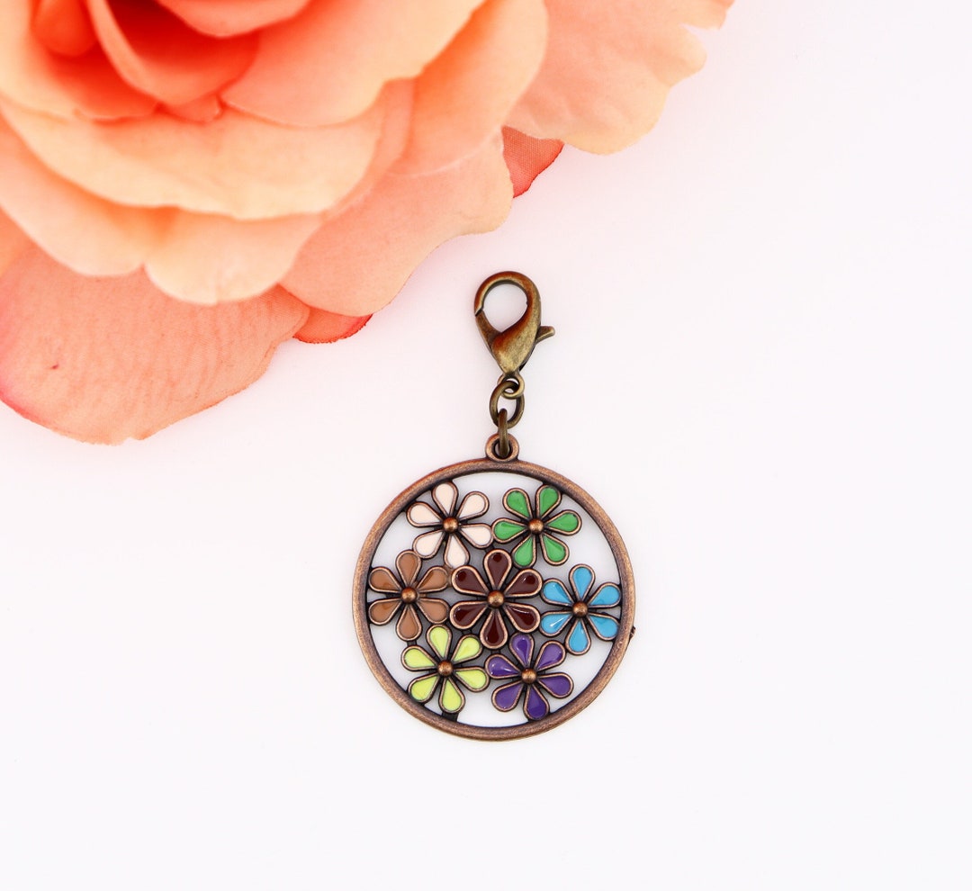 Planner Charm, Flower Planner Charm, Travelers Notebook Charms, Planner ...