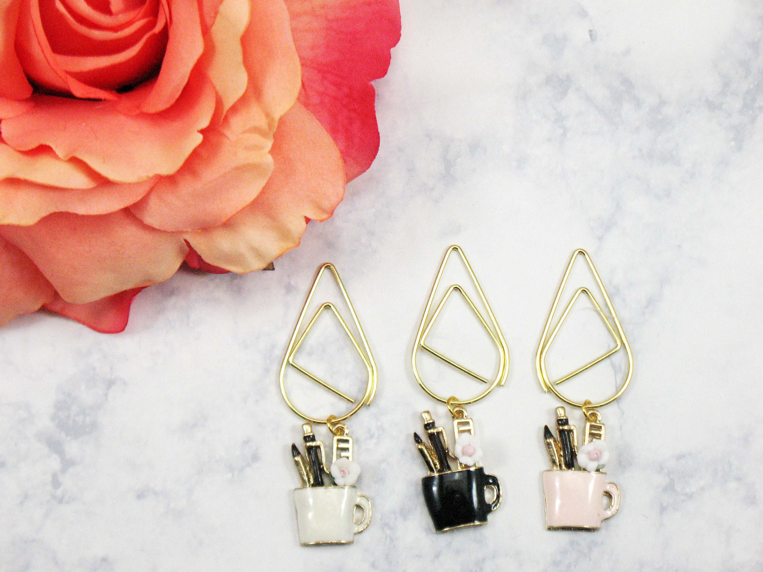 Coffee Cup Paper Clips Planner Paper Clips Tn Clips Planner - Etsy