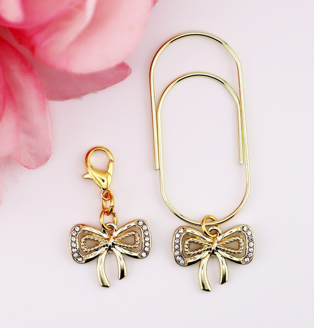 Bow Planner Charm, Travelers Notebook Charm, White Bow Planner Charm ...