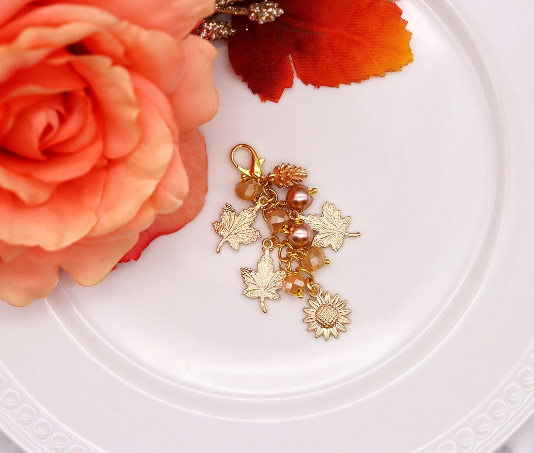 Fall Leaves Planner Charm/ Fall Flower Charm/ Planner Charms/ Travelers ...