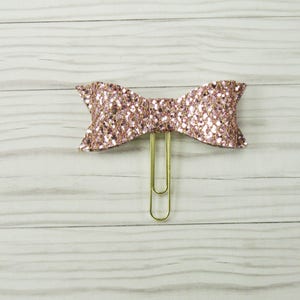 Set of Two Bow Planner Paper Clips, Glitter Bow Paper Clips, Planner ...