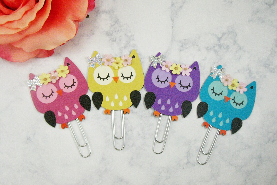 Owl Planner Paperclips Planner Paper Clips Planner - Etsy