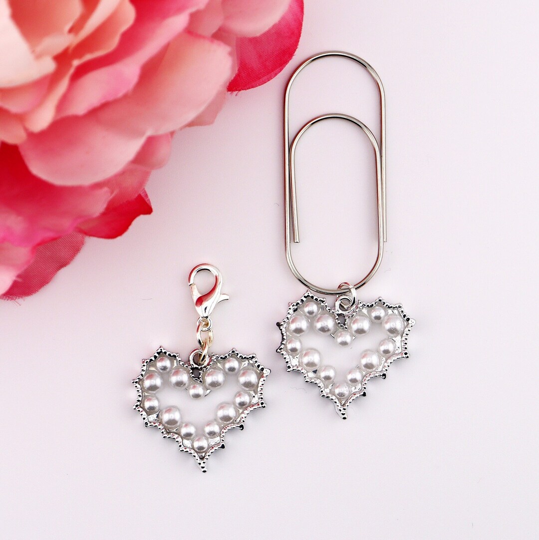Heart Planner Charm, Planner Dangle Charm, Planner Bookmarks, Planner ...