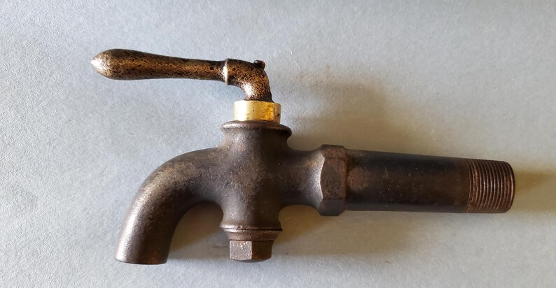 19th/20th C Industrial Cast Iron Tap or Spigot W/brass Handle, for ...