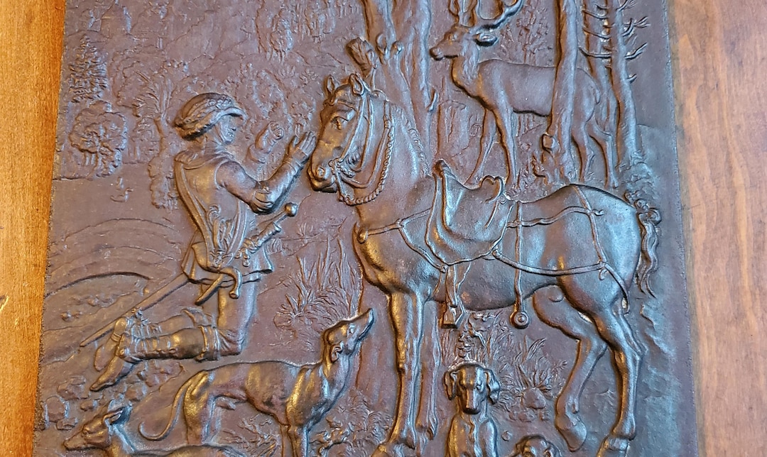 Detailed Cast Iron Wall Art Plaque After Albrecht Dürer's St. Eustace ...