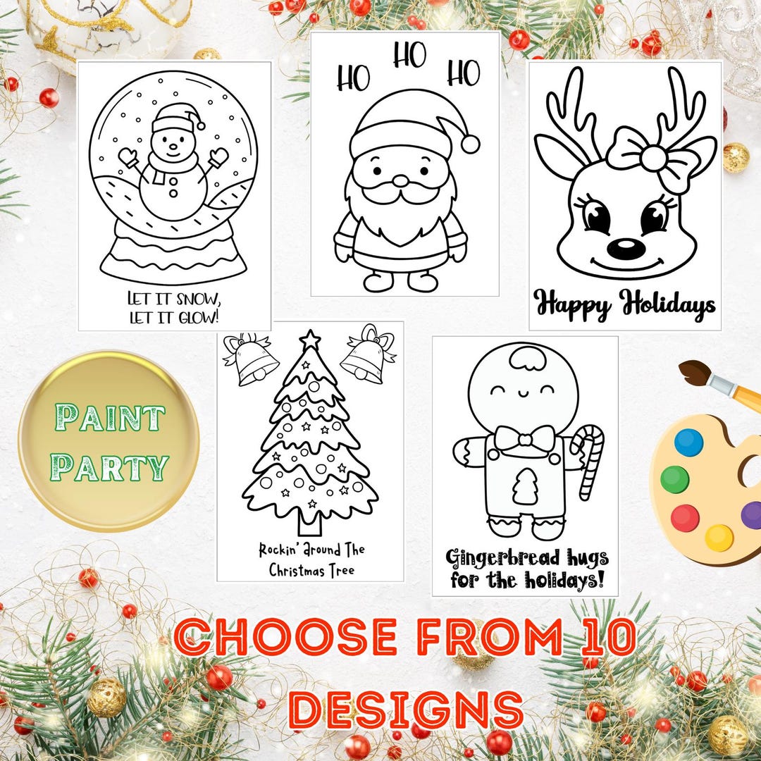 Personalized Kids Christmas Painting Kit | Paint Party - Etsy