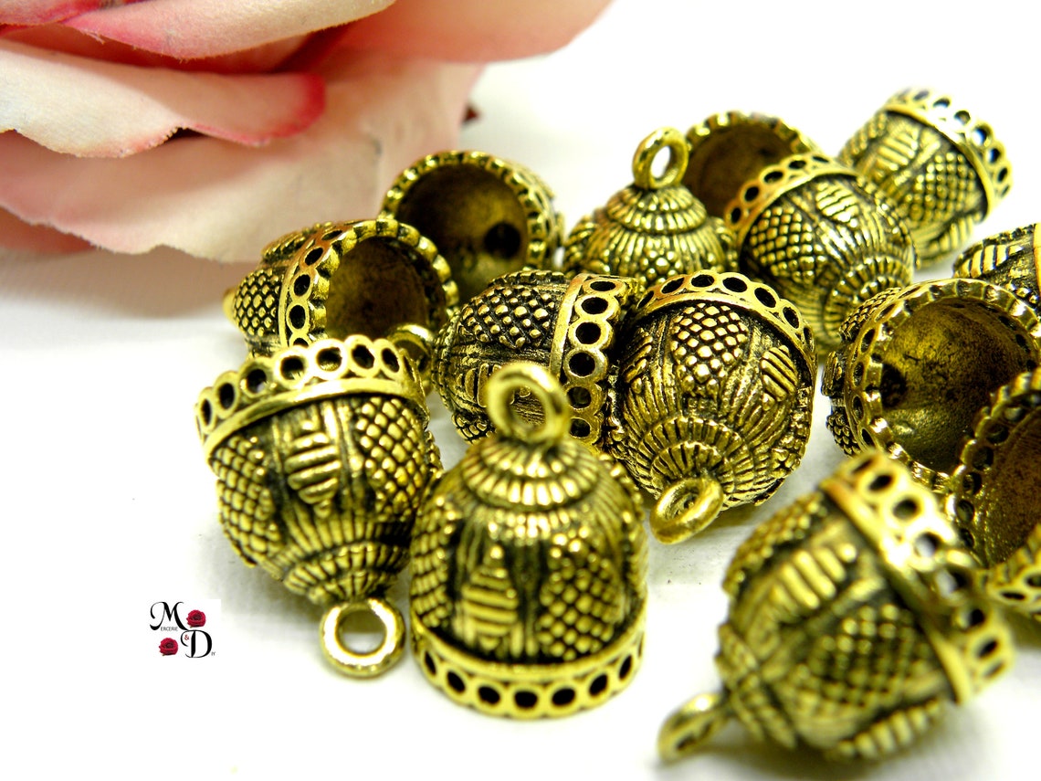 Engraved bell beaker bell caps beaker metal tip knot cover | Etsy