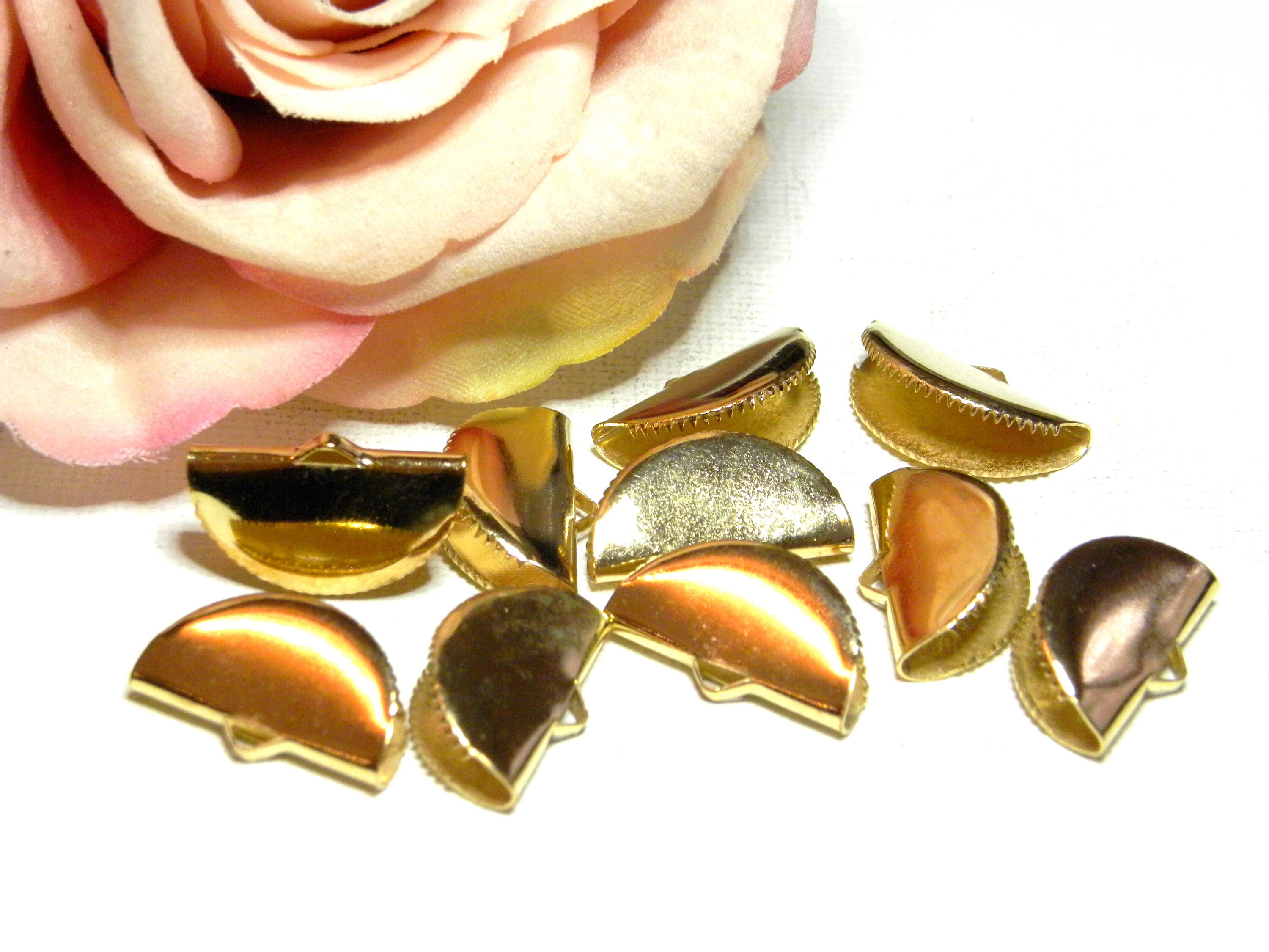 Half Moon Tip Moon Gold Tip Half Round Tip Cord Tip Half Etsy Uk