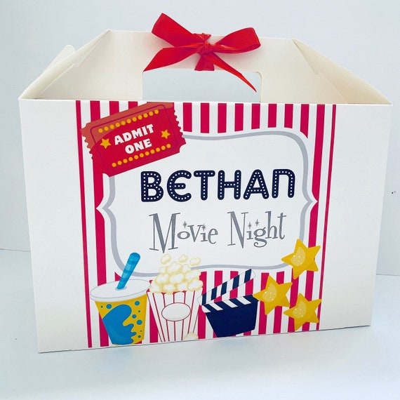 Personalised Movie Gift Box Cinema Evening Party Bag - Etsy