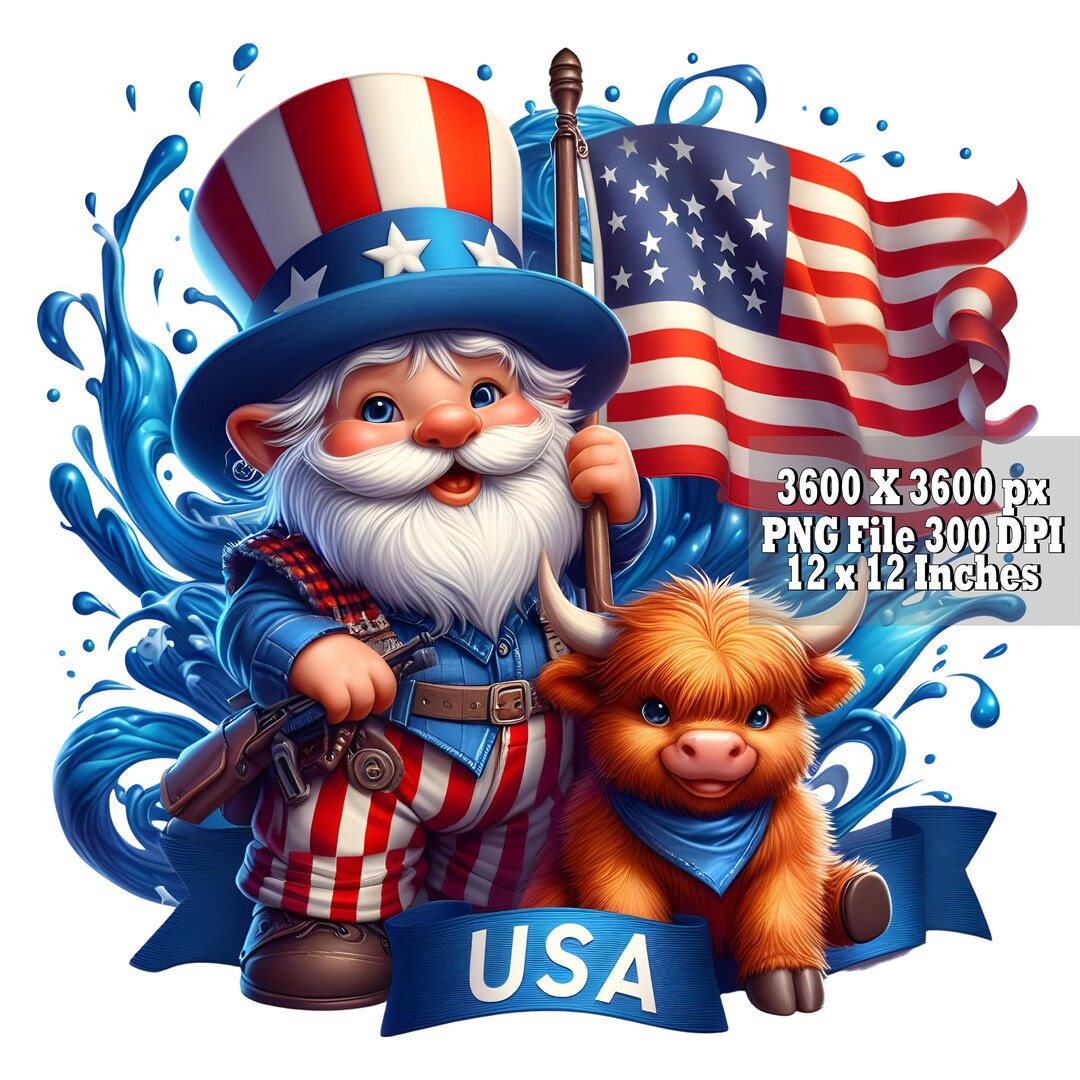 Highland Cow Png Design, Liberty Uncle Sam Png, 4th of July Png ...