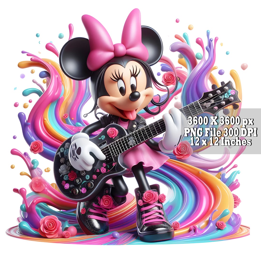 PNG Minnie Mouse Music Design, Electric Guitar Png, Skull Tattoo Png ...