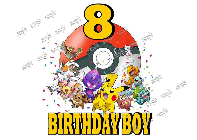 8th Birthday Png Cartoon PNG Pika Png Digital Download - Etsy Canada