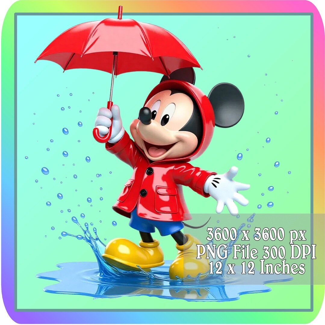 Mickey Mouse Png, Singing in the Rain Png, Mickey Umbrella Clipart ...