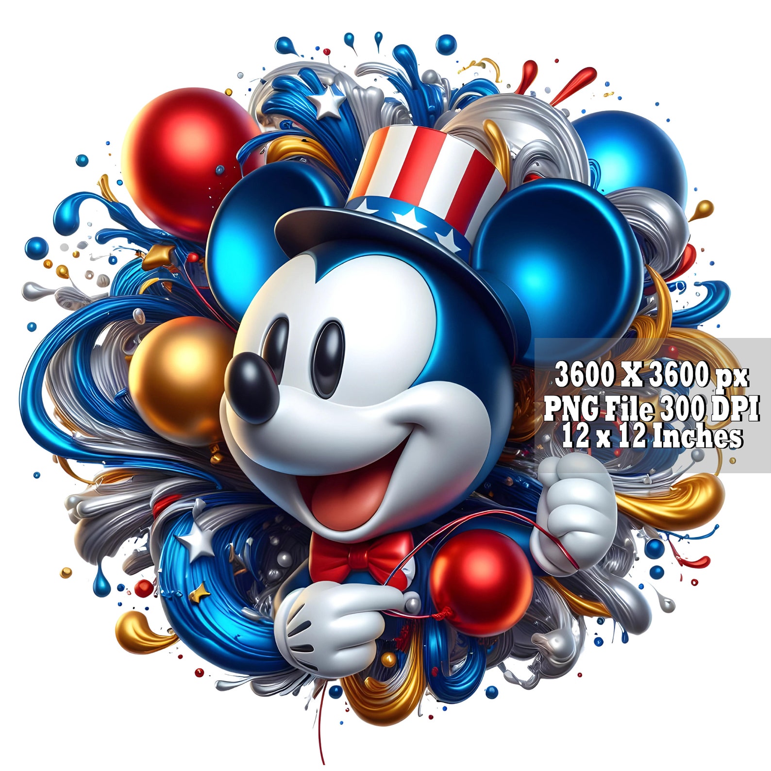 Mickey Mouse 4th of July PNG Design, Uncle Sam Liberty Png, Red White ...