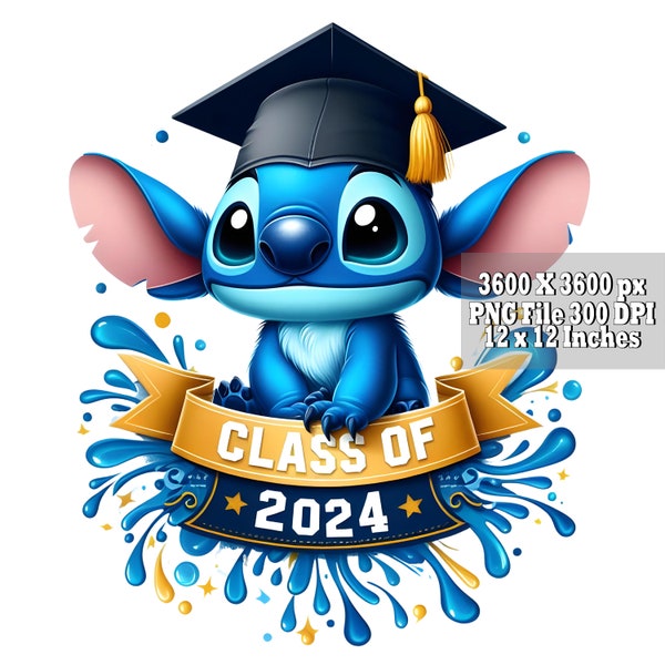 Graduation Class of 2024 Stitch - Etsy UK