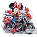 Minnie Mouse Png Design, Biker Minnie Png, Biker Girl Png, Motorcycle ...