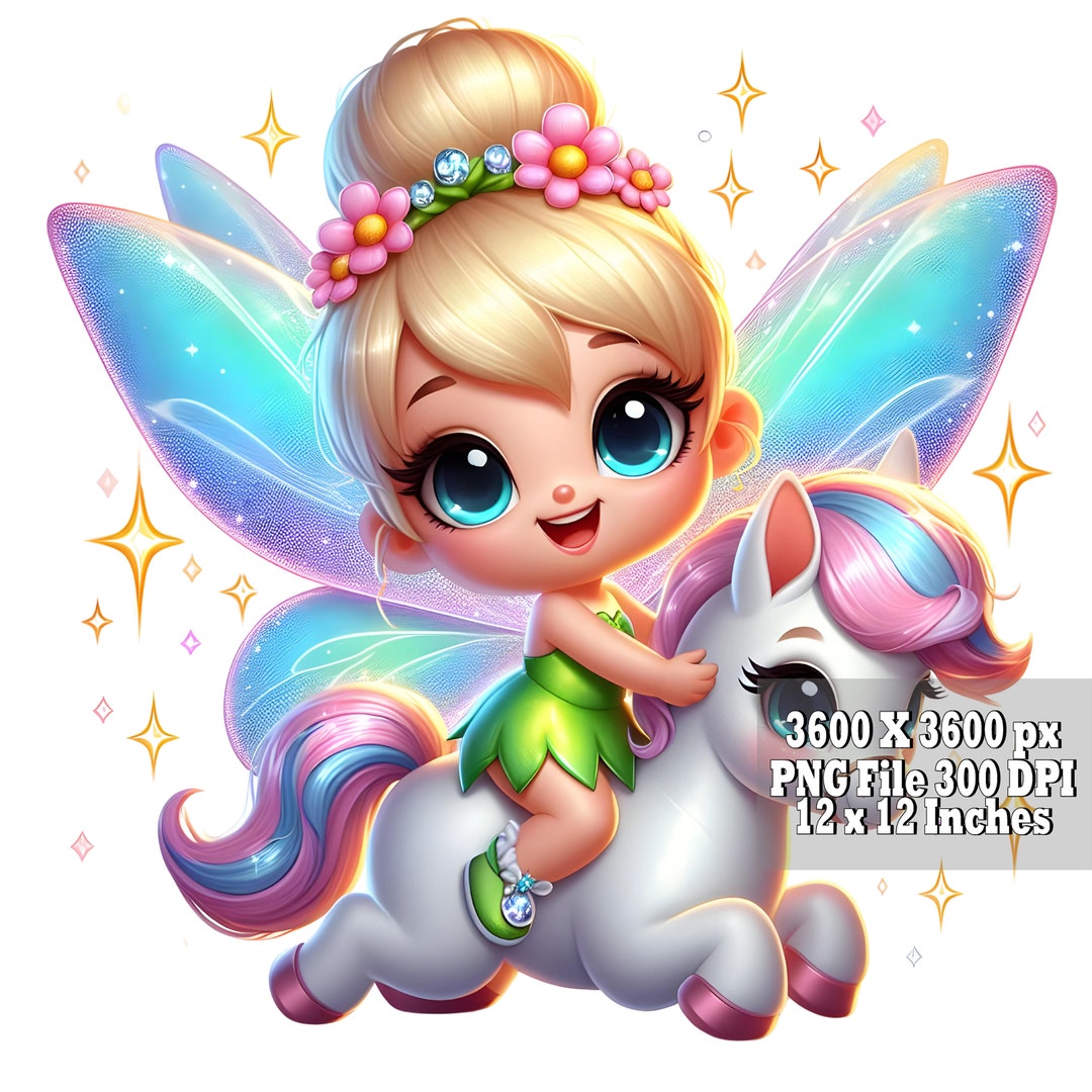 PNG Tinkerbell Design, Magical Horse Png, Birthday Fairy Party Png ...