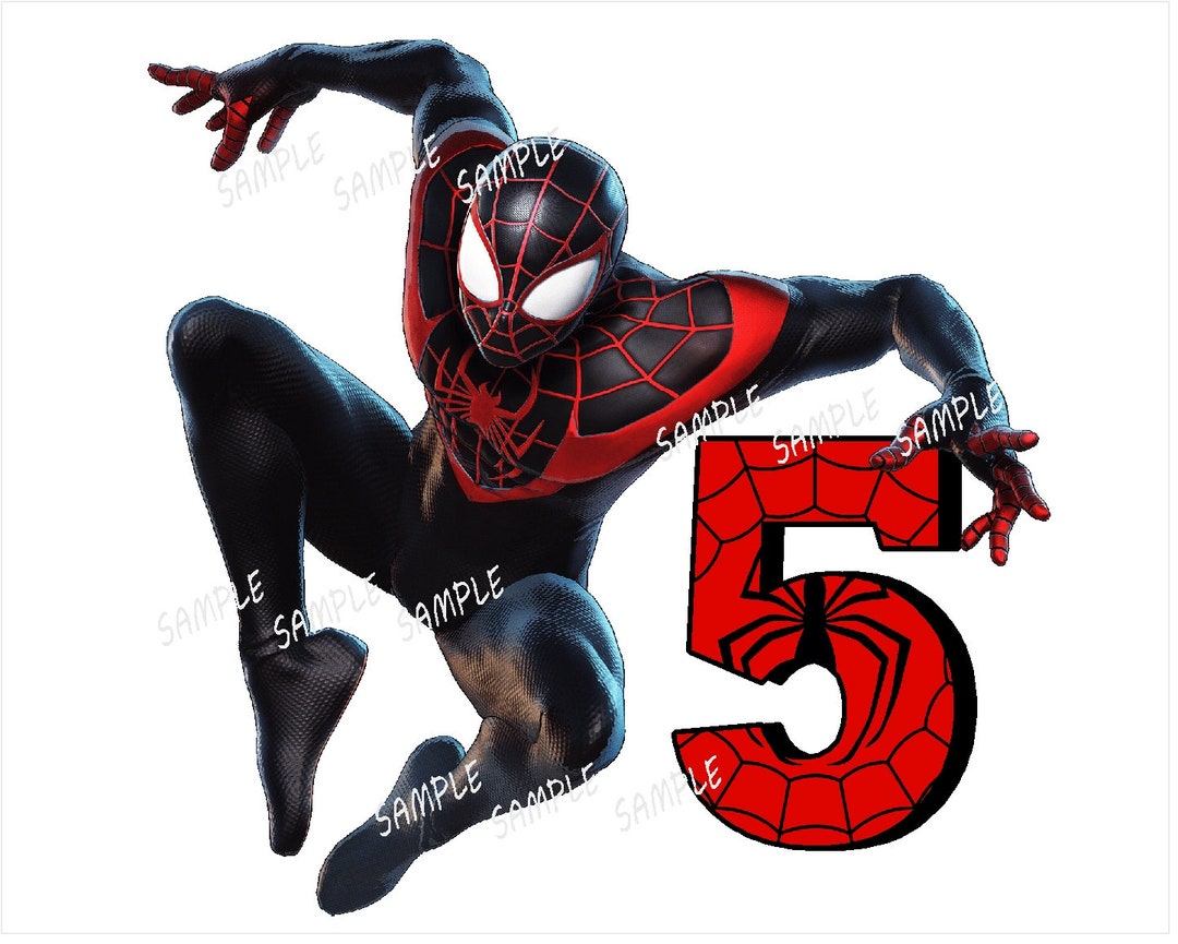Spider Super Hero 5th Birthday Png, Spider Web Fifth Birthday PNG ...