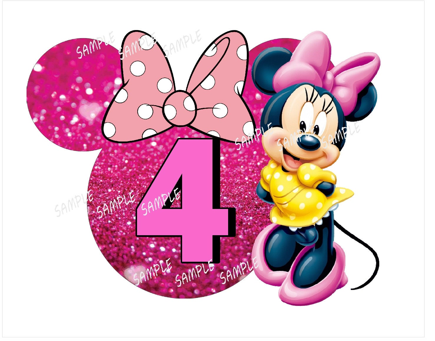Minnie Mouse 4th Birthday Clip Art
