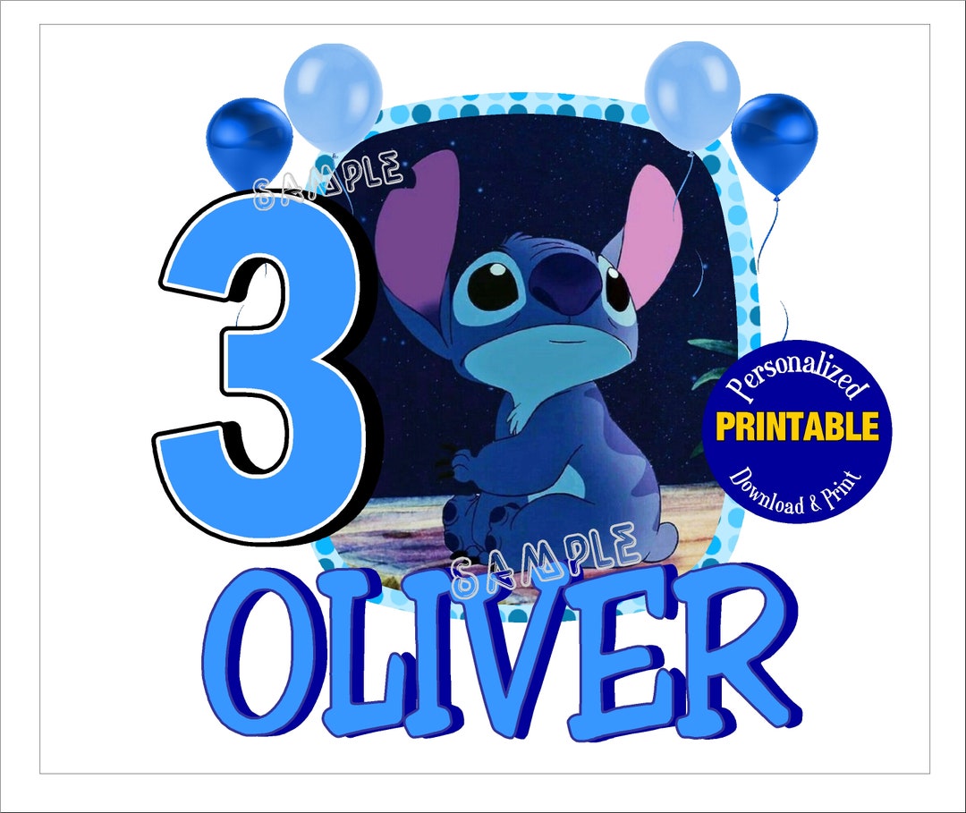Stitch Birthday Png, Lilo Stitch Png, ANY Name Age, Personalized ...