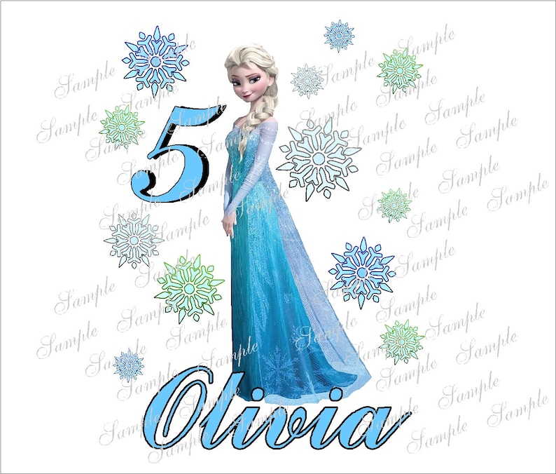Princess Elsa Birthday Png Frozen Png ANY Name Age - Etsy
