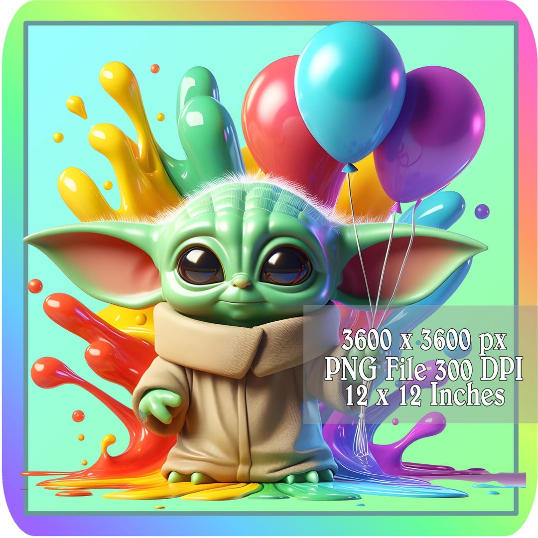 Yoda Png, Birthday Balloons Image, Grogu Birthday Party Png, Graphic ...