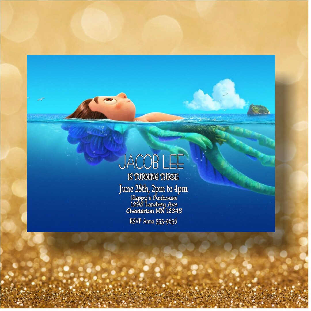Luca Birthday Invitation Printable File Mermaid Boy Birthday - Etsy