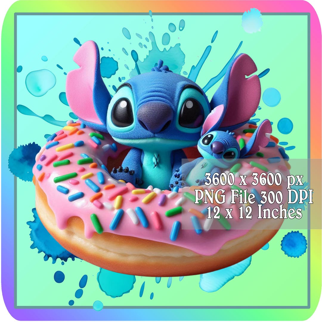 Stitch Donut Png, Frosted Donut Image, Birthday Clipart Image, Graphic ...