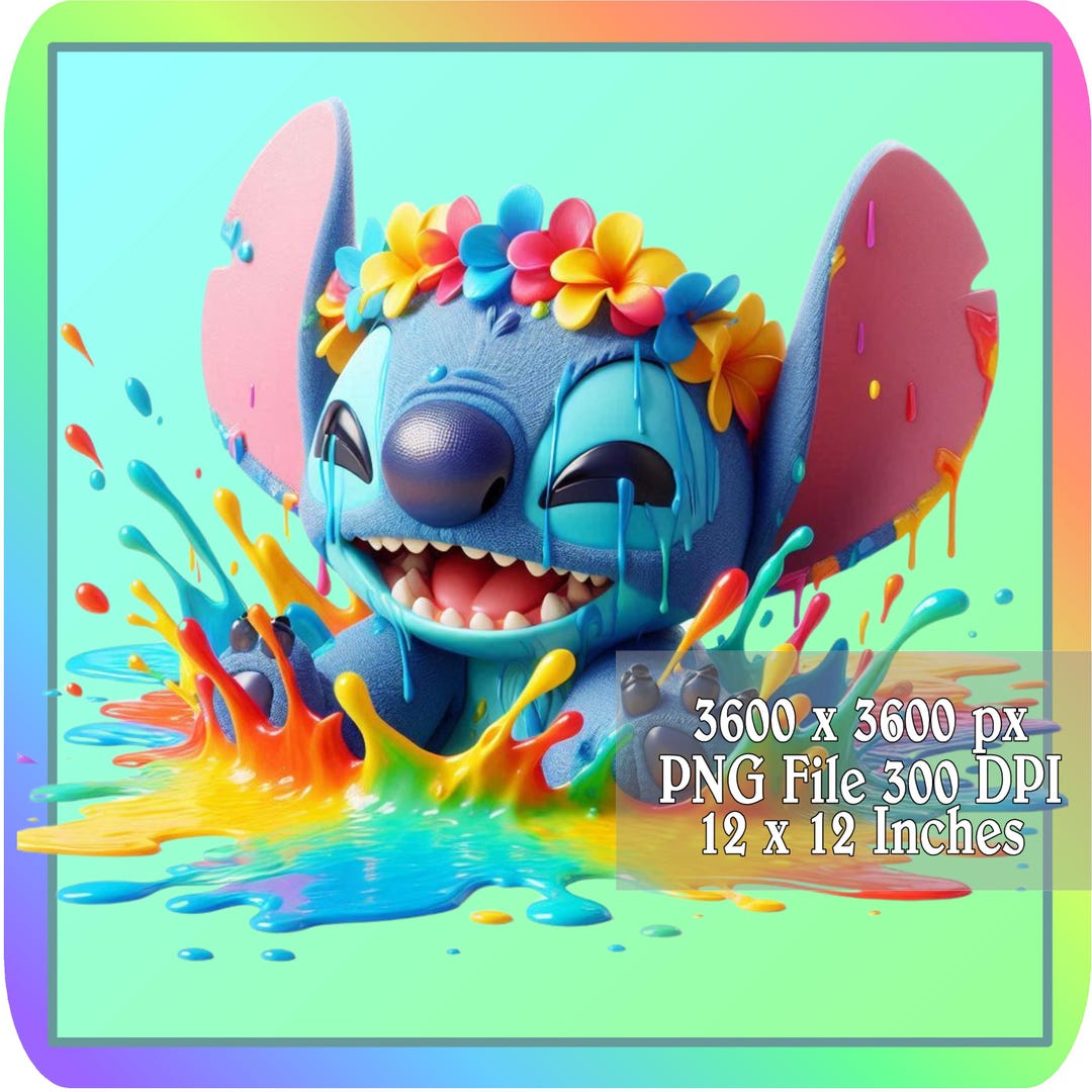 Stitch Rain Splash Png, Hawaiian Flower Stitch Image, Stitch Clipart ...