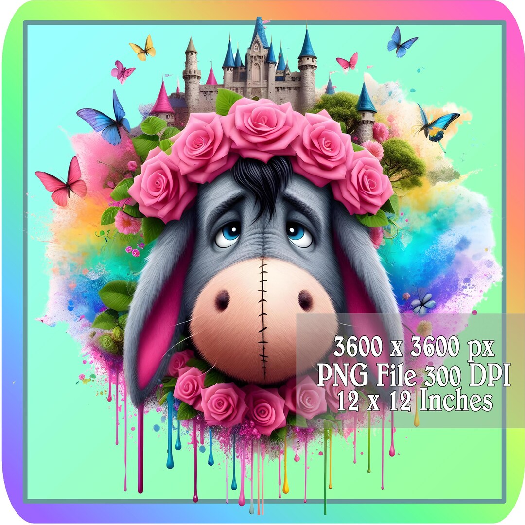 Eeyore Png, Eeyore Pink Rose Image, Fairytale Castle Clipart Image ...