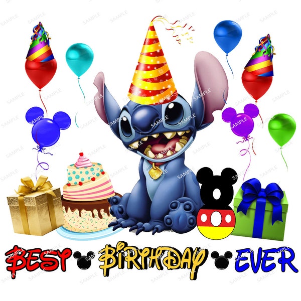 Stitch 8th Birthday Png - Etsy