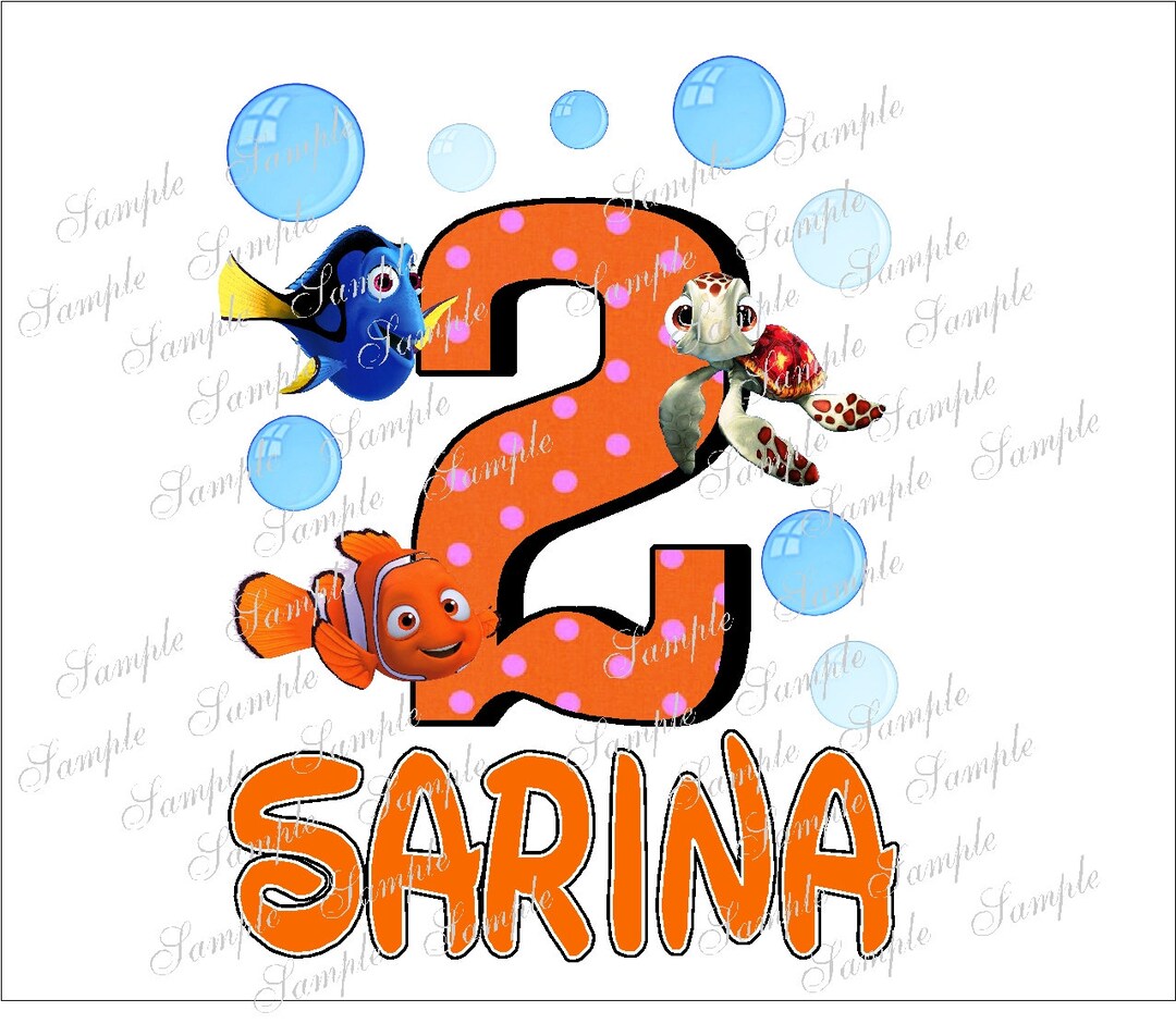 Dory Birthday Png, Finding Nemo Png, ANY Name Age, Personalized ...