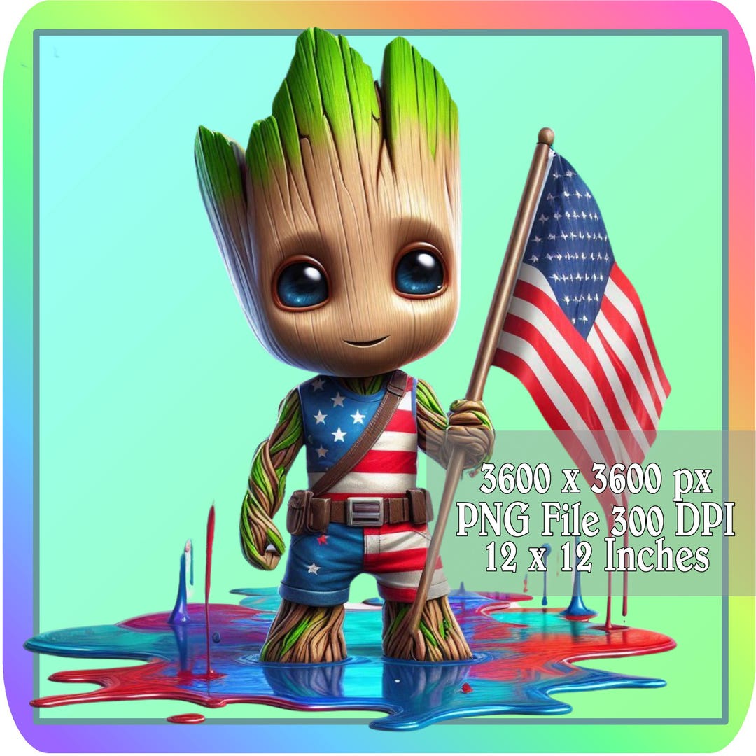 Groot Png, 4th of July Image, Captain American Groot Png, Graphic ...